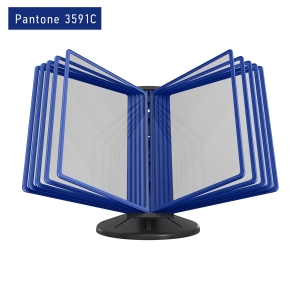 Демосистема настольная вращающаяся черная 10 синих панелей А4